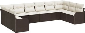 Sada zahradních pohovek Hnědá 344 x 177,5 x 85 cm polyratan 3345878