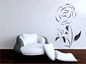 WALLVINIL Samolepky na zeď - Růže alone Barva: Bílá, Velikost: 100x60 cm, Pravá / Levá: LEVÁ (rostlina je nakloněna doleva)