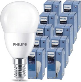 10x LED žárovka PHILIPS E14 7W – studená barva 6500K 230V CorePro