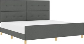 Rám postele s čelo Tmavě šedá 200 x 200 cm textil 3344754
