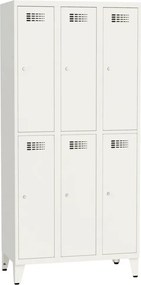 MALOW Šatní skříň dělená Sus 332 W šířka 900 mm [světle šedá, světle šedá, cylindrický zámek]