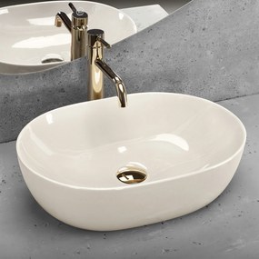 Rea Lisa, umyvadlo na desku 490x350x140 mm, ecru lesklá, REA-U4591