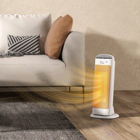 HOMCOM keramický topný ventilátor 2000 W – 4 režimy, nastavitelná teplota, 55° oscilace
