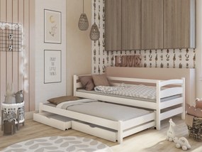 Dětská postel 90 cm Tiana (s roštem a úl. prostorem) (bílá). 1013053
