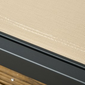 Aluminiumový a textilénový lehátko Outsunny s kolečky a nastavitelným opěradlem v khaki | Aosom