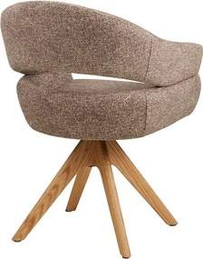 Hnědé čalouněné jídelní křeslo s područkami Dover – House Nordic