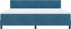 Postel s boxspringem s čelo Tmavě modrá 200 x 200 cm samet 3339198