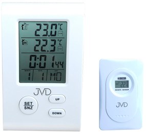 Digitální teploměr JVD T7009 (vnitřní a venkovní teplota čidlem)