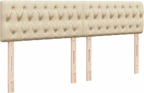Box spring postel s matrací krémová 200x200 cm textil 3287575