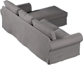 Potah na pohovku IKEA Ektorp 2-místná s lenoškou barva šedá látka lesklé, sametová