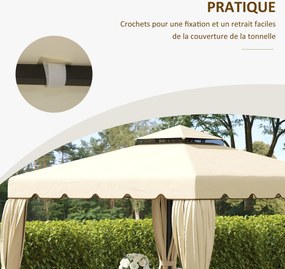 Náhradní plachta Outsunny pro altán s rozměry 3 x 3 m - Vysoce hustý polyester 170 g/m²