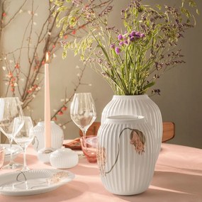 KÄHLER Porcelánová váza Hammershøi Poppy 20 cm, růžová barva, bílá barva, porcelán