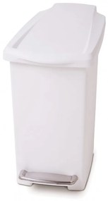 Simplehuman pedálový odpadkový koš,10l,úzký,bílý plast,CW1332