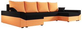 Rohová sedací souprava U Dusk U (oranžová + černá). 1057018