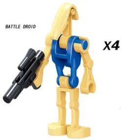 Figurky Battle Droid a Super Battle Droid  STAR WARS 4 KS  Lego Varianta: Battle Droid - modré tělo