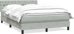 Box spring postel s matrací světle šedá 160x210 cm samet 3316503