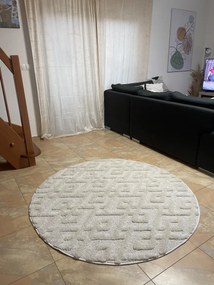 Ayyildiz, Kusový koberec Pisa 4708 Cream kruh, 200x200 (průměr) kruh, bílá, ložnice