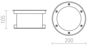 RED-Design Rendl-R10532 - LED Venkovní zápustné svítidlo TERRA LED/20W/230V IP67