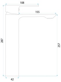 Rea Drop, vysoká umyvadlová baterie h-287, zlatá matná, REA-B4637