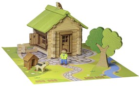 Jeujura Dřevěná stavebnice 85 dílů Dům mezonet