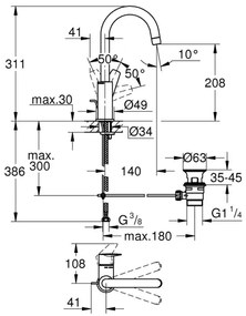 GROHE 24201001 - Umyvadlová baterie DN 15 velikost L lesklý chrom