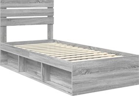 Rám postele s čelo Šedá Sonoma 75 x 190 cm Masivní borové dřevo 3411476