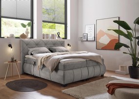 XXXLutz POSTEL BOXSPRING, 180/200 cm, šedá MID.YOU - Manželské postele - 002220057802