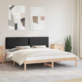 Rám postele s čalouněným čelem Černý 200 x 200 cm 3405559