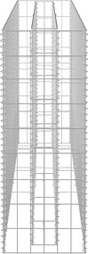 Gabionový vyvýšený záhon pozinkovaná ocel 180 x 30 x 90 cm 145635