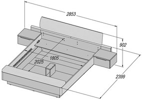 Postel s nočními stolky Starlet Plus 180x200 cm