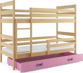 Falco Patrová postel Norbert s úložným prostorem, borovice/růžová