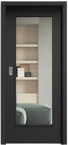 SAPELI ELEGANT KOMFORT M40 - CPL LAMINÁT - POSUVNÉ DVEŘE VČ. ZÁRUBNĚ - Černá grafit Průchozí šířka (cm): 80, Průchozí výška (cm): 197