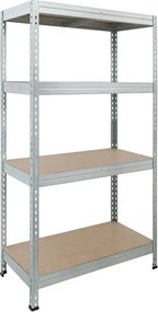 Regál 150x70x30 cm zinkovaný 4-policový, nosnost 700 kg, RIVET