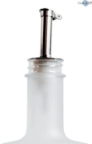 Skleněná láhev na olej 500 ml bílá mléčná s nerezovou nálevkou VILO