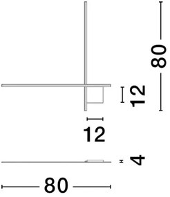 Designové nástěnné svítidlo Cross 80 černá