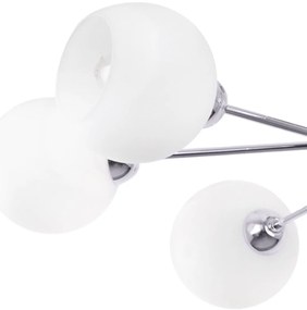 Stropní svítidlo Eliza, 6x bílé skleněné stínítko, CH