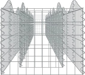 Klenutý gabion vyvýšený záhon 600x50x50 cm pozinkované železo 153544