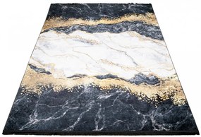 Tmavý moderní koberec s protiskluzovou úpravou a abstraktním vzorem Šířka: 80 cm | Délka: 150 cm