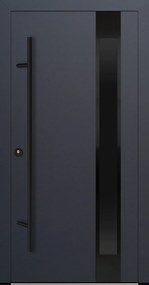 Vchodové dveře s ocelovým opláštěním FM Turen model DS24 blackline Orientace dveří: Levé, otevírání dovnitř, Dekor: Antracit, Standardní rozměr dveří včetně rámu: 98 cm x 208 cm - vnější rozměr rámu