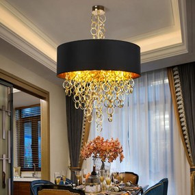 Toolight - Závěsná lampa 45cm 3xE27 APP683-3CP, černá-zlatá, OSW-05340