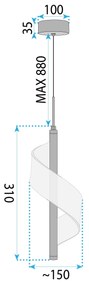 Toolight Toolight, LED stropní svítidlo 110cm, 3.6W, APP1550-CP, zlatá, OSW-05477