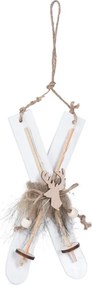 Závěsné lyže s LED – bílé 21 cm