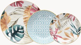 Sada porcelánového nádobí Madison Tropical Rose, pro 6 osob, 18 dílů