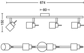 Philips - Bodové svítidlo MERANTI 4xGU10/35W/230V černá