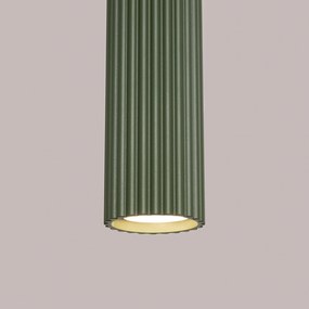Sollux Lighting Závěsná lampa KARBON 3L olivově zelená