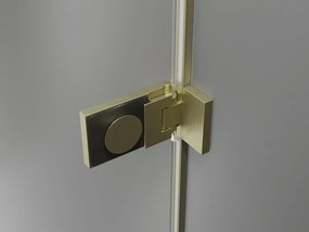 Mexen Lunar-F Duo, skládací sprchový kout 80 x 80 cm, 8mm čiré sklo, zlatý matný profil, 836-080L-080P-55-00