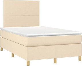 Box spring postel s matrací a LED krémová 120x190 cm textil 3270237