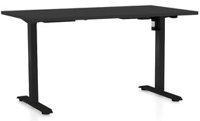 Výškově nastavitelný stůl OfficeTech A, 120 x 80 cm, černá podnož, černá
