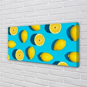 Obrazy na plátně Citrony na modrém pozadí 125x50 cm