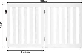 Costway Překážka pro psy, 60 cm vysoká, ochranná branka, dřevěná, skládací, 2
